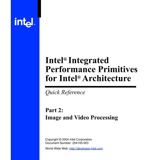 Intel® IPP Quick Reference - Newton HPC at UTK