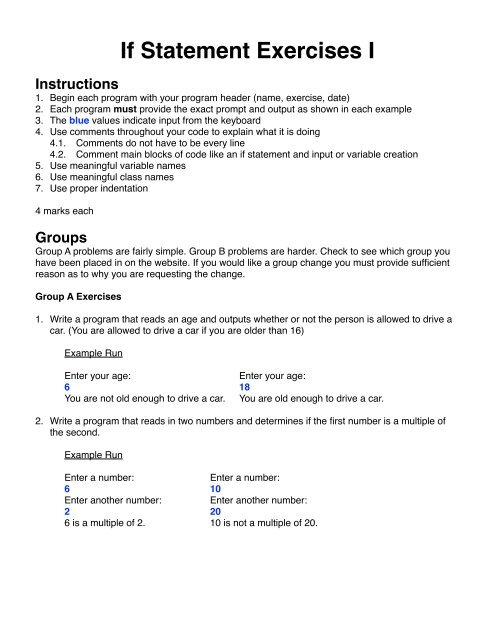 If Statement Exercises I.pdf - ics3u1-2011-2012