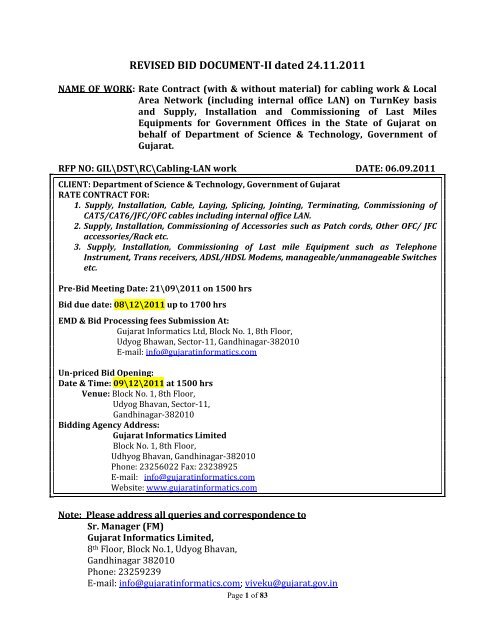 Revised Bid Document dated 24.11.2011 - Gujarat Informatics Limited