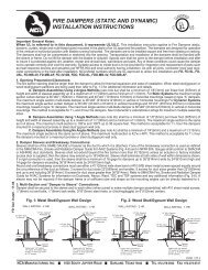 FIRE DAMPER SIZE CHART - NCA Manufacturing