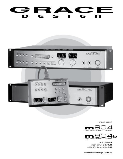 owner's manual manual Rev G m904 firmware Rev ... - Grace Design