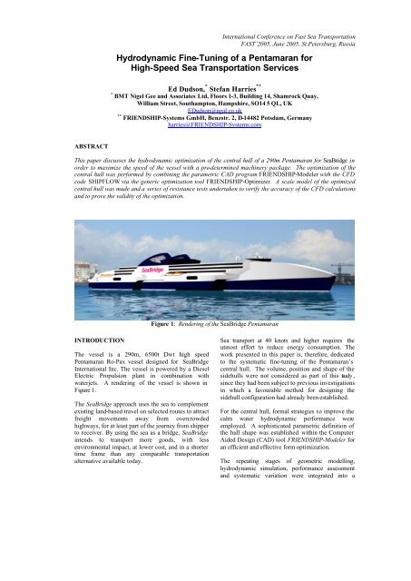 Hydrodynamic Fine-Tuning of a Pentamaran for High-Speed Sea ...