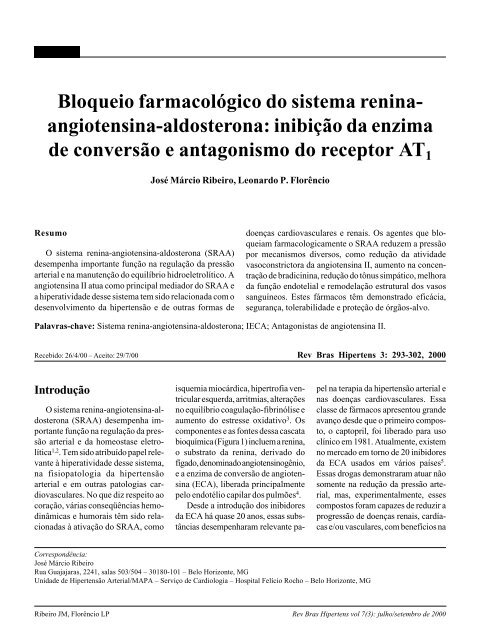 Bloqueio farmacolÃ³gico do sistema renina- angiotensina-aldosterona