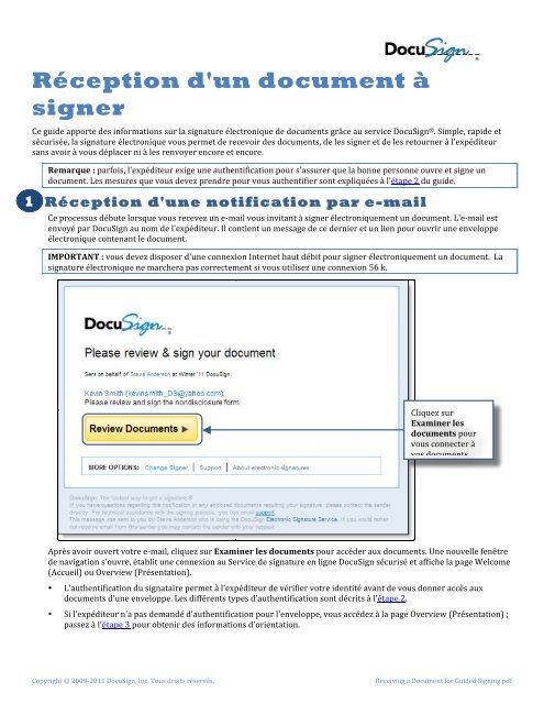 RÃ©ception d'un document Ã signer - DocuSign