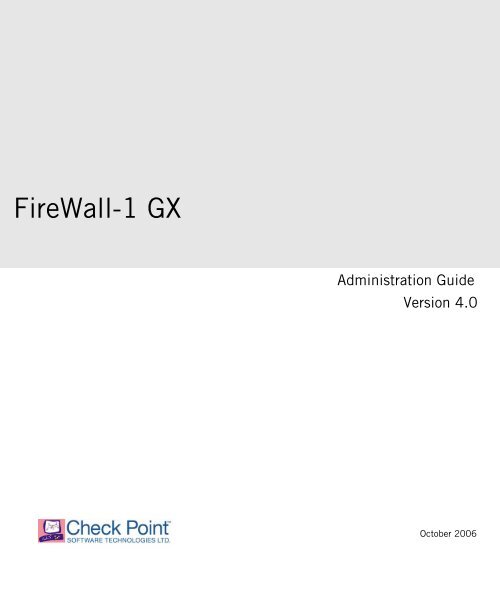 Overview of FireWall-1 GX - Check Point