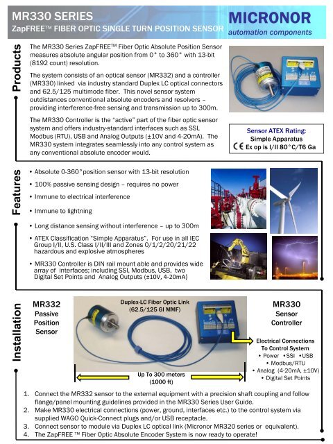 MR330-1 Controller Specifications - MICRONOR Ag