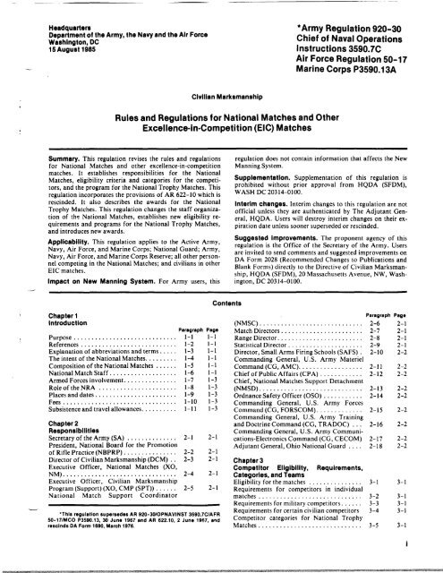 OPNAVINST 3590.7C - US Navy Marksmanship Team