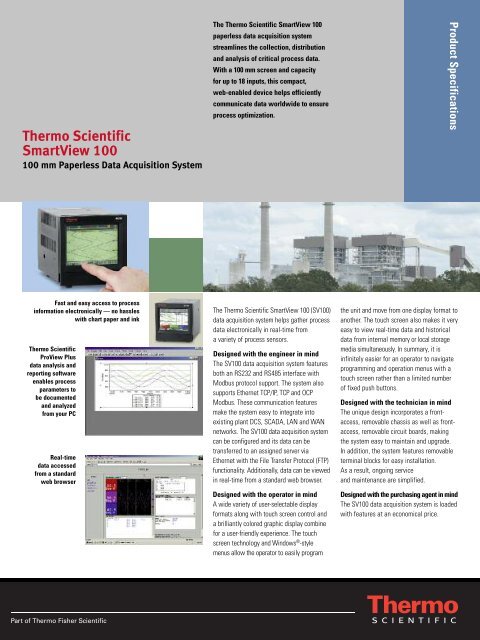 Thermo Scientific SmartView 100 - ETA Process Instrumentation