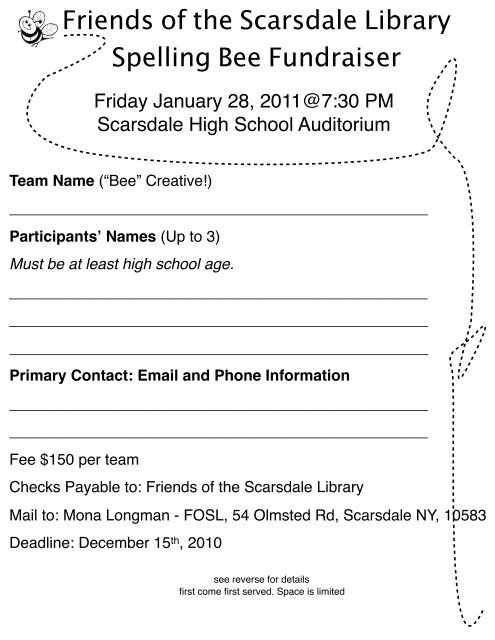 Spelling Bee Sign Up and Rules.pdf - Scarsdale Library