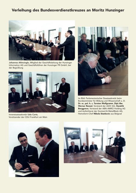 Verleihung des Bundesverdienstkreuzes an Moritz Hunzinger