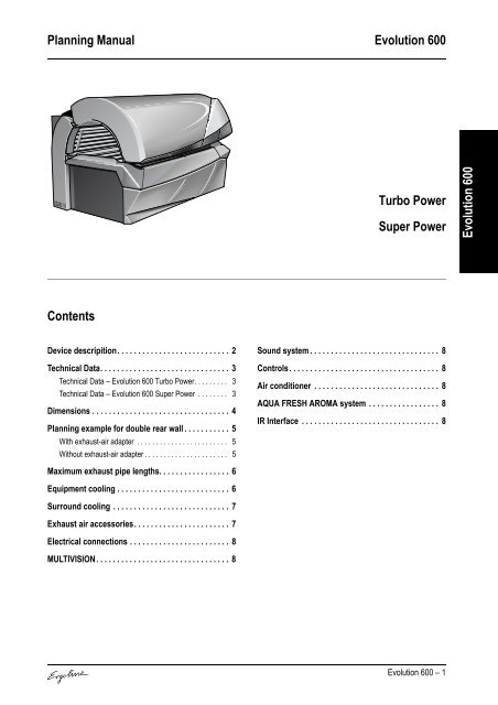 Planning Manual Evolution 600 Evolution 600 Turbo Power Super ...