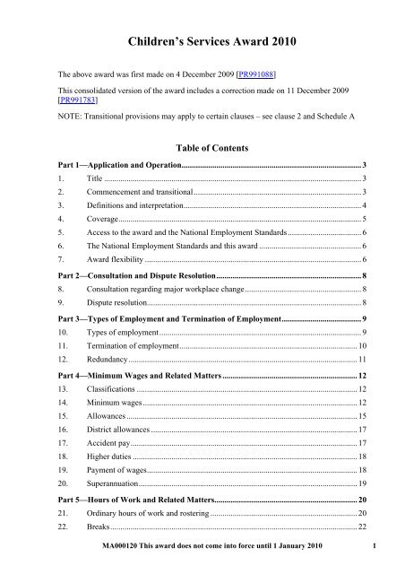 Children's Services Award 2010 - Business SA