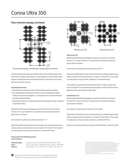 Сопла Ultra 350 - Husky Injection Molding Systems