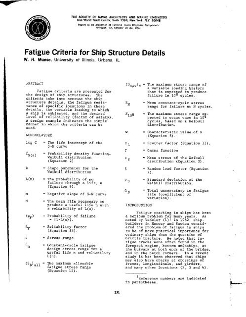Full Paper (pdf) - Ship Structure Committee