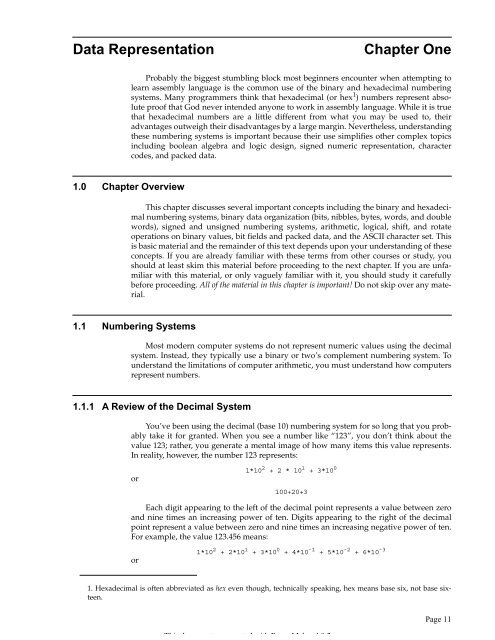 Data Representation Chapter One - The Flint Project