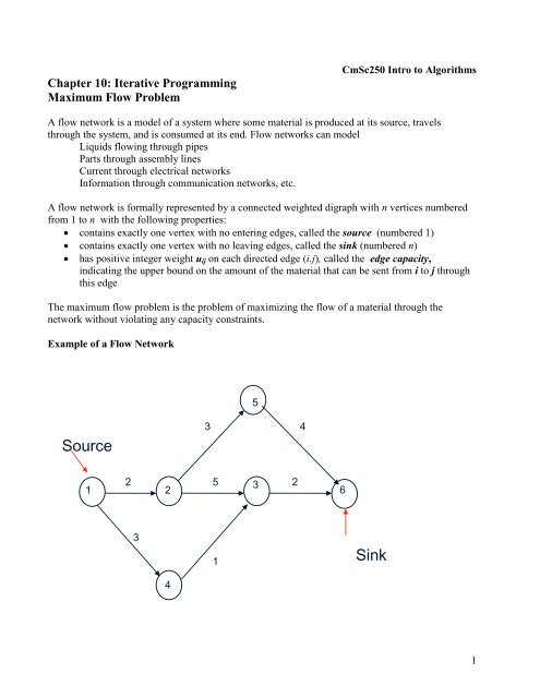 Maximum Flow Problem Maximum Flow Problem