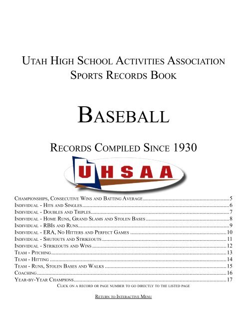 UHSAA Baseball