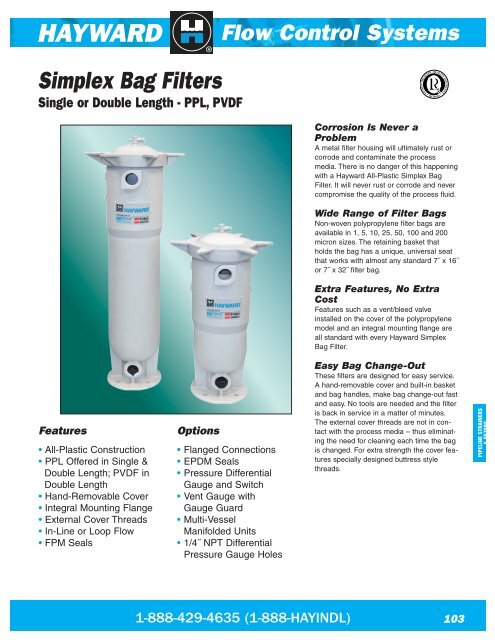 Simplex bag filters - Process Pumps