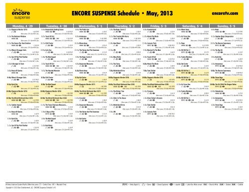 ENCORE SUSPENSE Schedule - May, 2013 - Starz