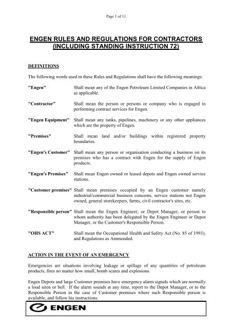 engen rules and regulations for contractors - mediacongo.net