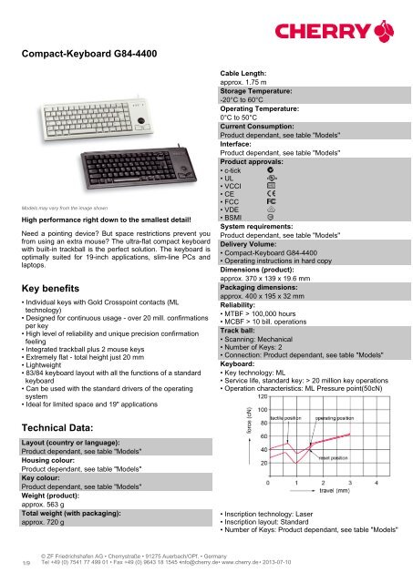 Compact-Keyboard G84-4400 - Cherry