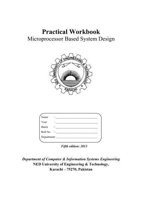 Microprocessor Based System Design - NED University Microprocessor Based System Design - NED University