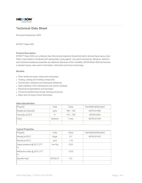 Technical Data Sheet - EV Roberts