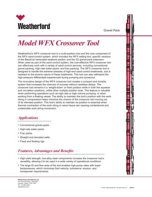 Model WFX Crossover Tool - Weatherford International
