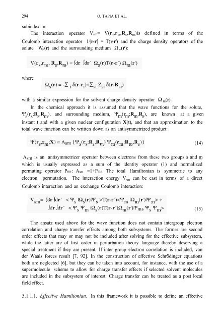 QUANTUM THEORY OF SOLVENT