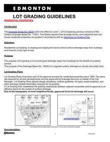 A Homeowner's Guide to Lot Grading & Drainage - City of Hamilton