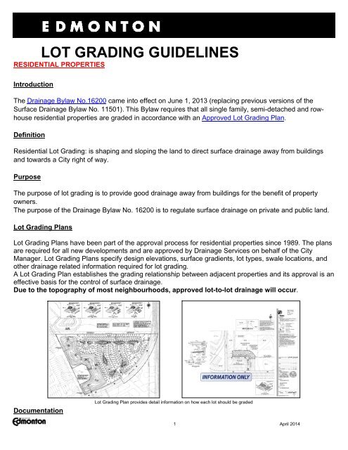 Residential Lot Grading Guidelines - City of Edmonton