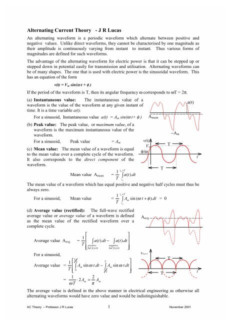 Alternating Current Theory - Electrical Engineering
