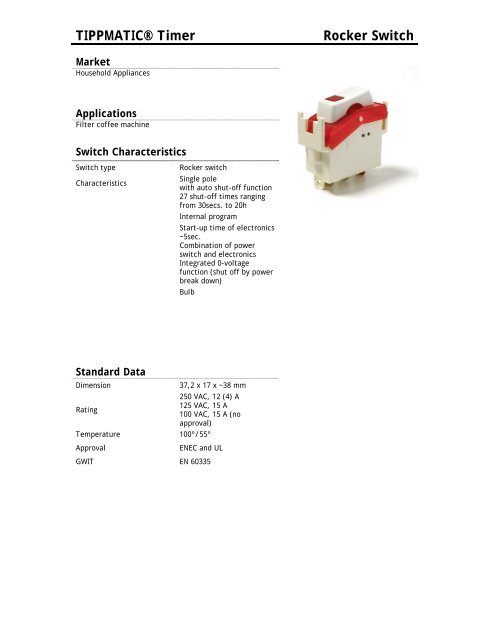 TIPPMATIC® Timer Rocker Switch - Johnson Electric