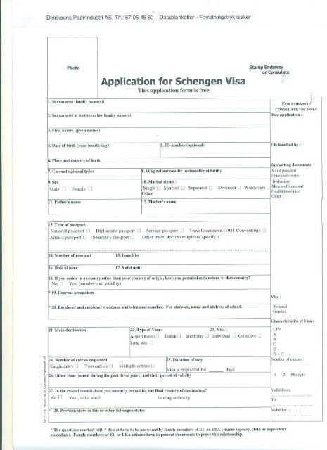 Schengen Visa Application Form - VFS Global Schengen Visa Application Form - VFS Global