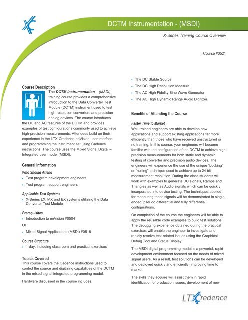 X-Series DCTM Instrumentation - LTX-Credence