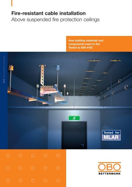 Fire-resistant cable installation - Above ... - OBO Bettermann