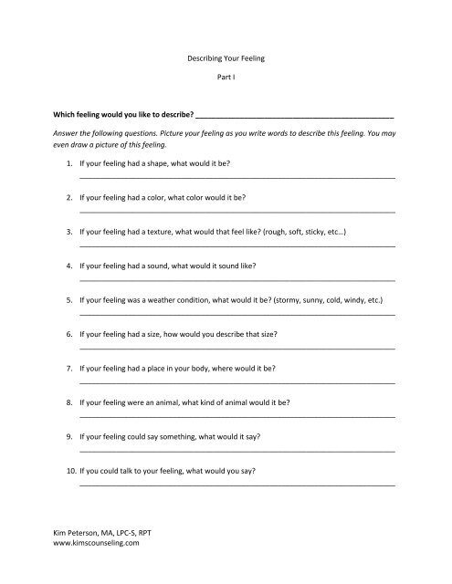 Describe Your Feeling PDF