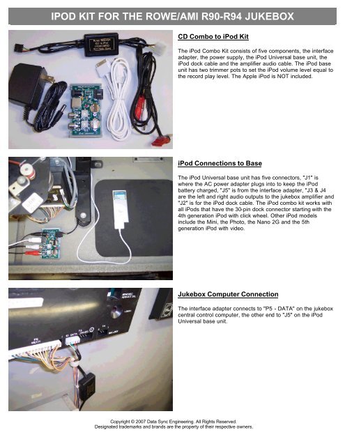 ipod kit for the rowe/ami r90-r94 jukebox - CD Changer Interfaces ...