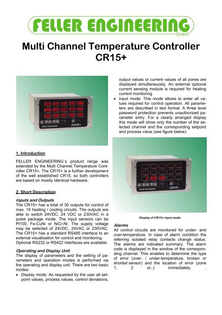 Multi Channel Temperature Controller CR15+ - process control ...