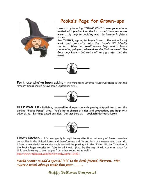 Pooka's Page for Grown-ups - The Pooka Pages for Pagan Kids