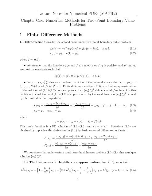 Numerical Methods For Twoâ Point Boundary Value Problems 1