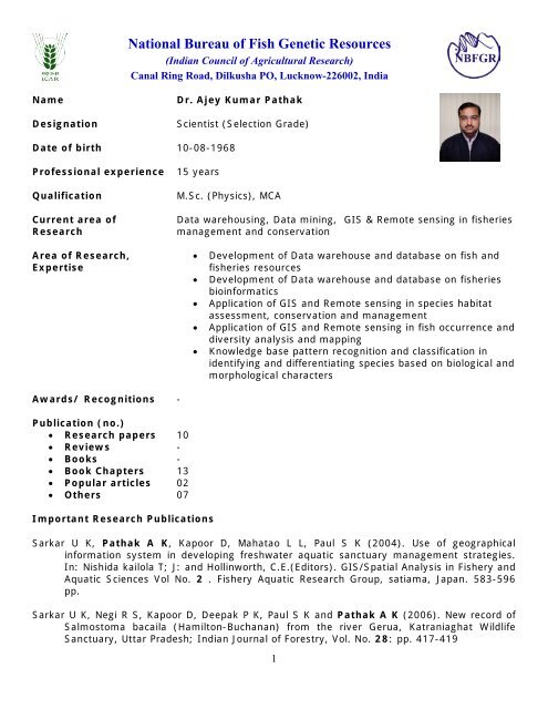 Sci - NBFGR::National Bureau of Fish Genetic Resources