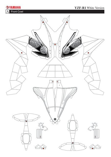 REALISTIC PAPER CRAFT YZF-R1 White version - Yamaha Motor