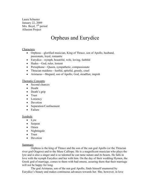 Orpheus and Eurydice