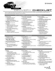 DELIVERY CHECKLIST