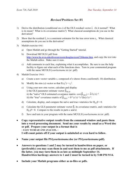 Problem Set #1 with Answers