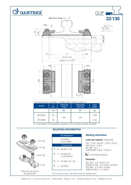 Rail Clip 22-130 - Gantrex