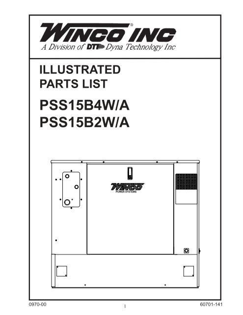 60701-141 Parts List PSS15B4W/A ... - Winco Generators