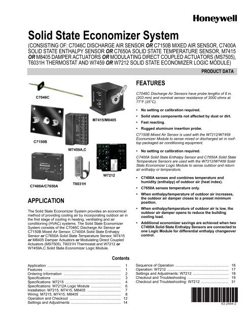 63-2484 - Solid State Economizer System - Industrial Controls