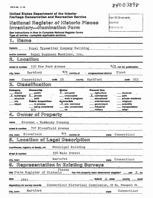 National Register of Historic Places Inventory Nomination Form